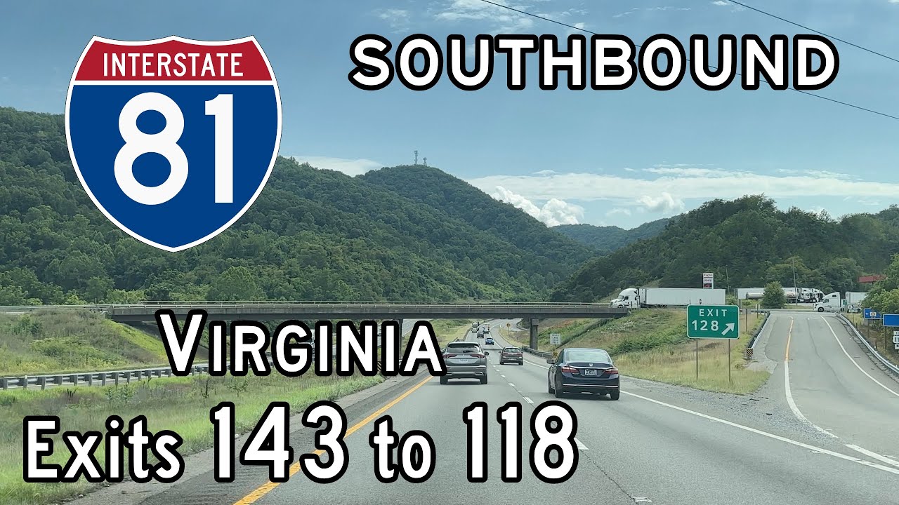Interstate 81 Virginia (Exits 143 to 118) Southbound - YouTube