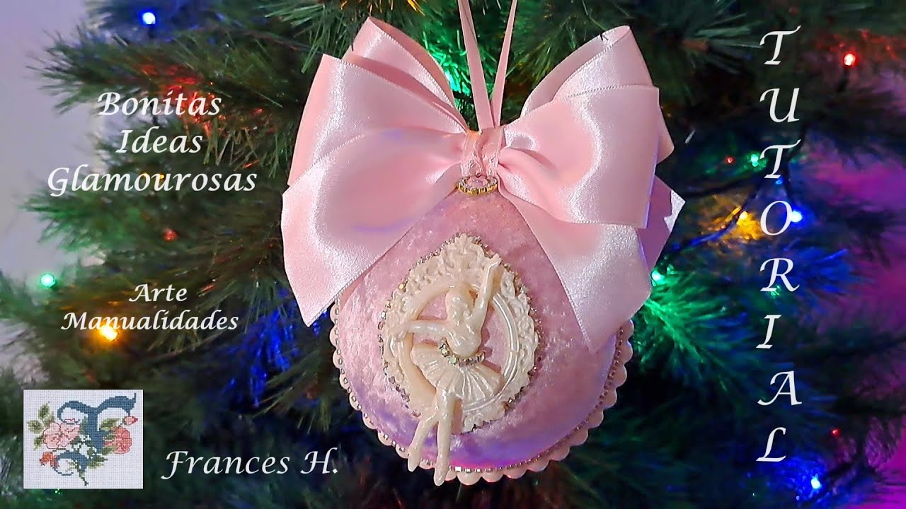 🎄TUTORIAL. CÓMO HACER LUJOSA BOLA NAVIDEÑA DE TERCIOPELO. ESTILO VICTORIANO. DE FRANCES H.🎄 ...