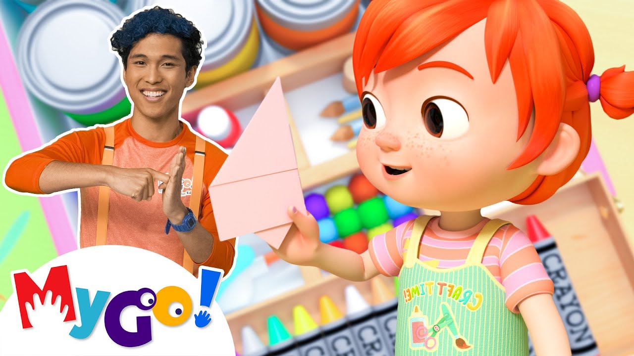 YoYo Crafts Paper Airplanes | Cocomelon Nursery Rhymes | Learn ASL ...
