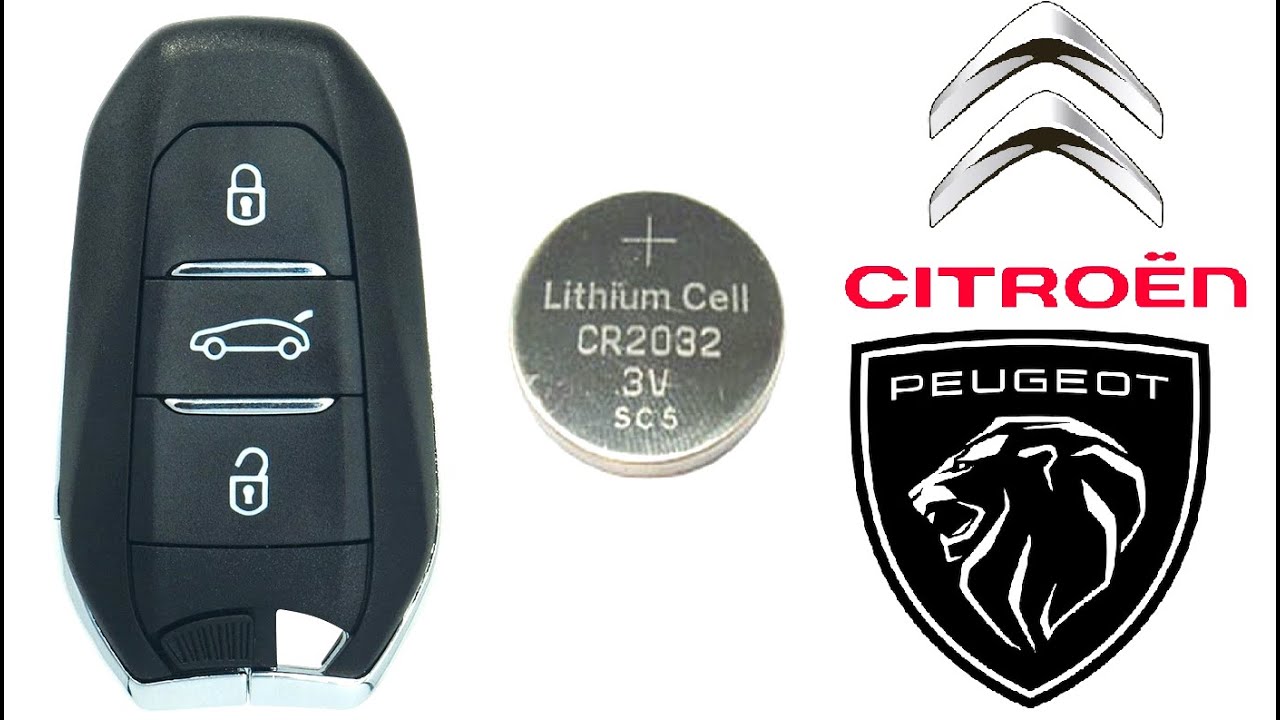 Remplacement de la pile d’une clé Citroën / Peugeot #automobile # ...