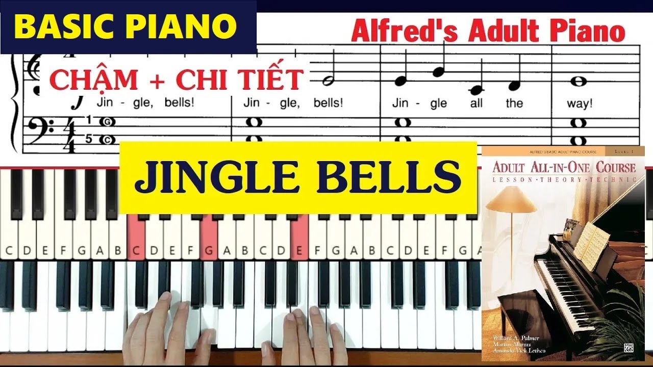 [ Basic Piano ] - JINGLE BELLS - Alfred's Basic Adult Piano Course Lesson Book 1 - YouTube
