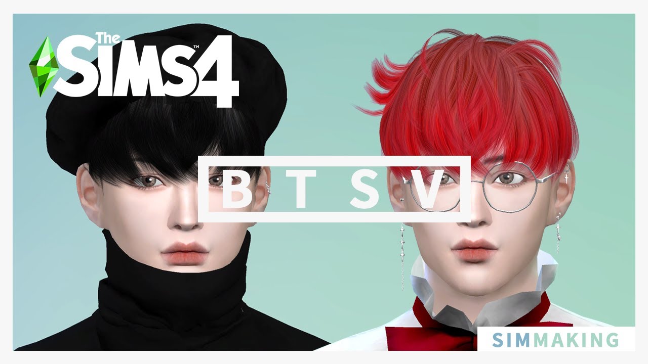 [SIMS4] MAKE BTS SIMS _ V 방탄 뷔_ 김태형 심즈 만들기 - YouTube