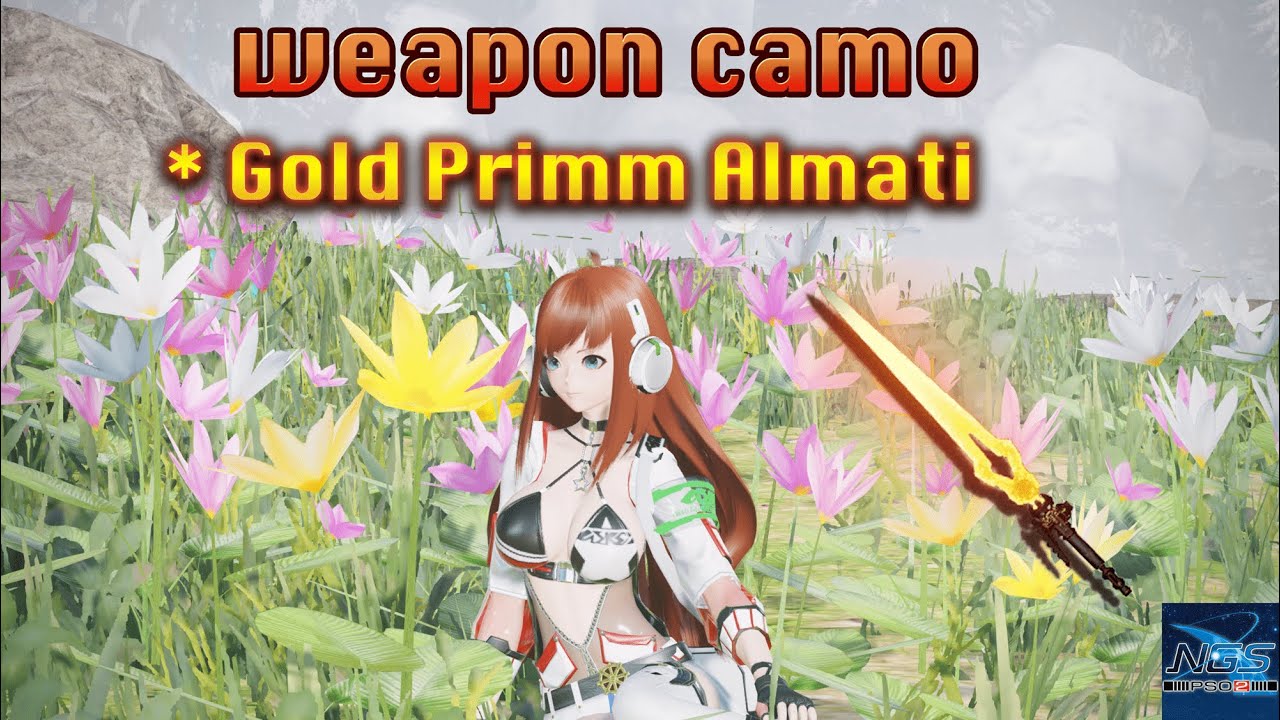 [PSO2:NGS] Gold Primm Almati weapon camo (All weapons) - YouTube