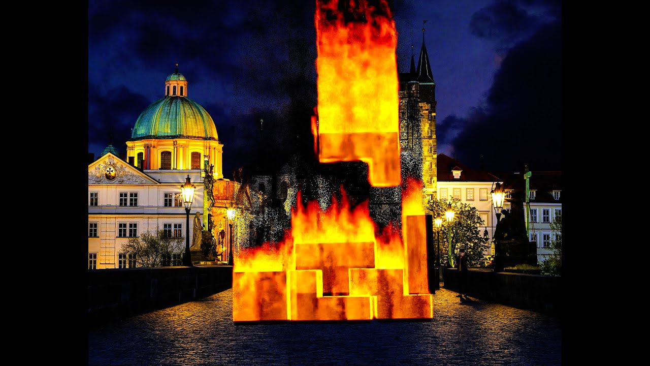 Fire Tetris on the Charles Bridge| 3D - YouTube