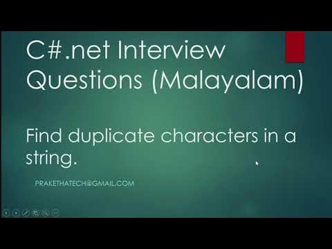 C# .Net Interview Questions | Find duplicate characters in a string ...
