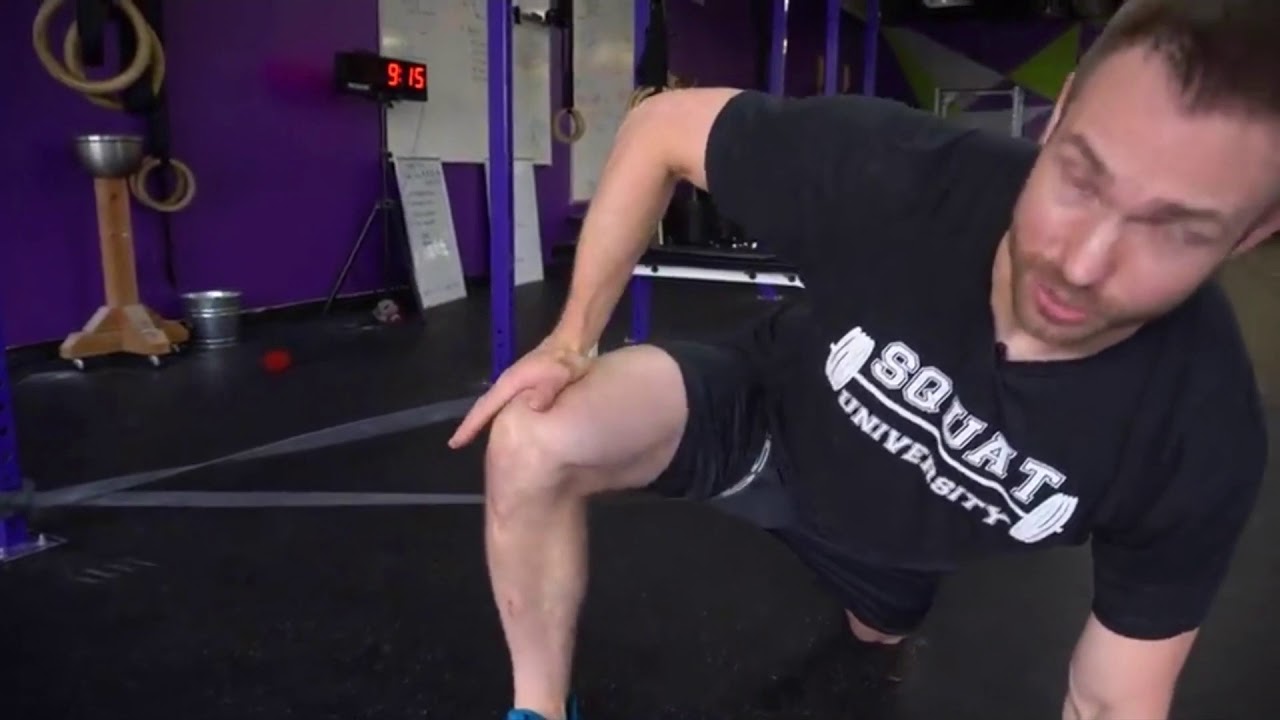 Lateral banded hip joint mobilization - YouTube