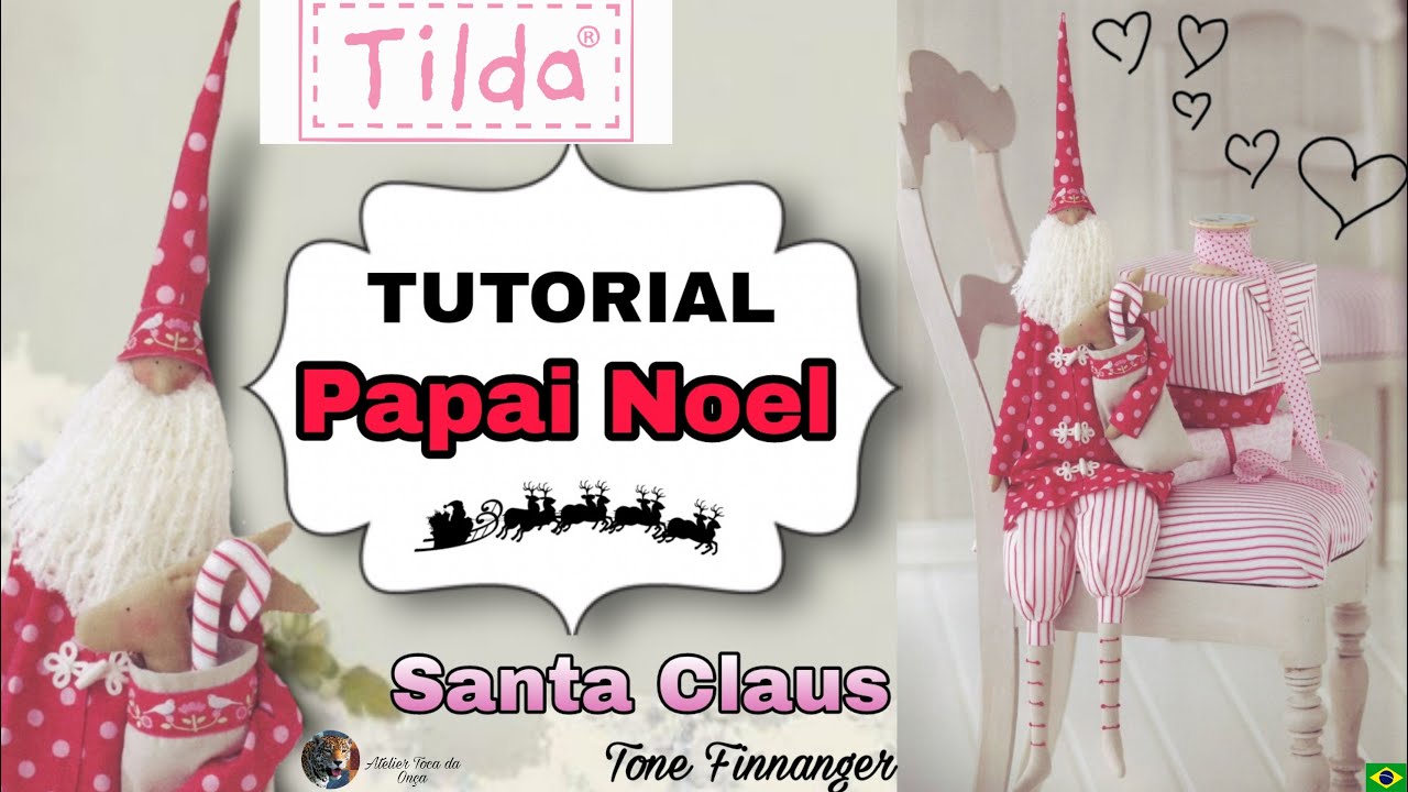 Como fazer: Papai Noel Tilda GIGANTE (85 cm)😮 Santa Claus/Tone ...