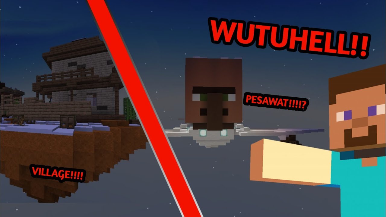 AKU PERGI KE VILLAGE DAN PESAWAT VILLAGER!! | Minecraft Fork Planet ...