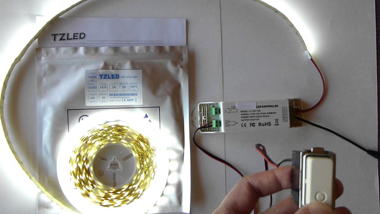 Dimmer led con pulsante - YouTube