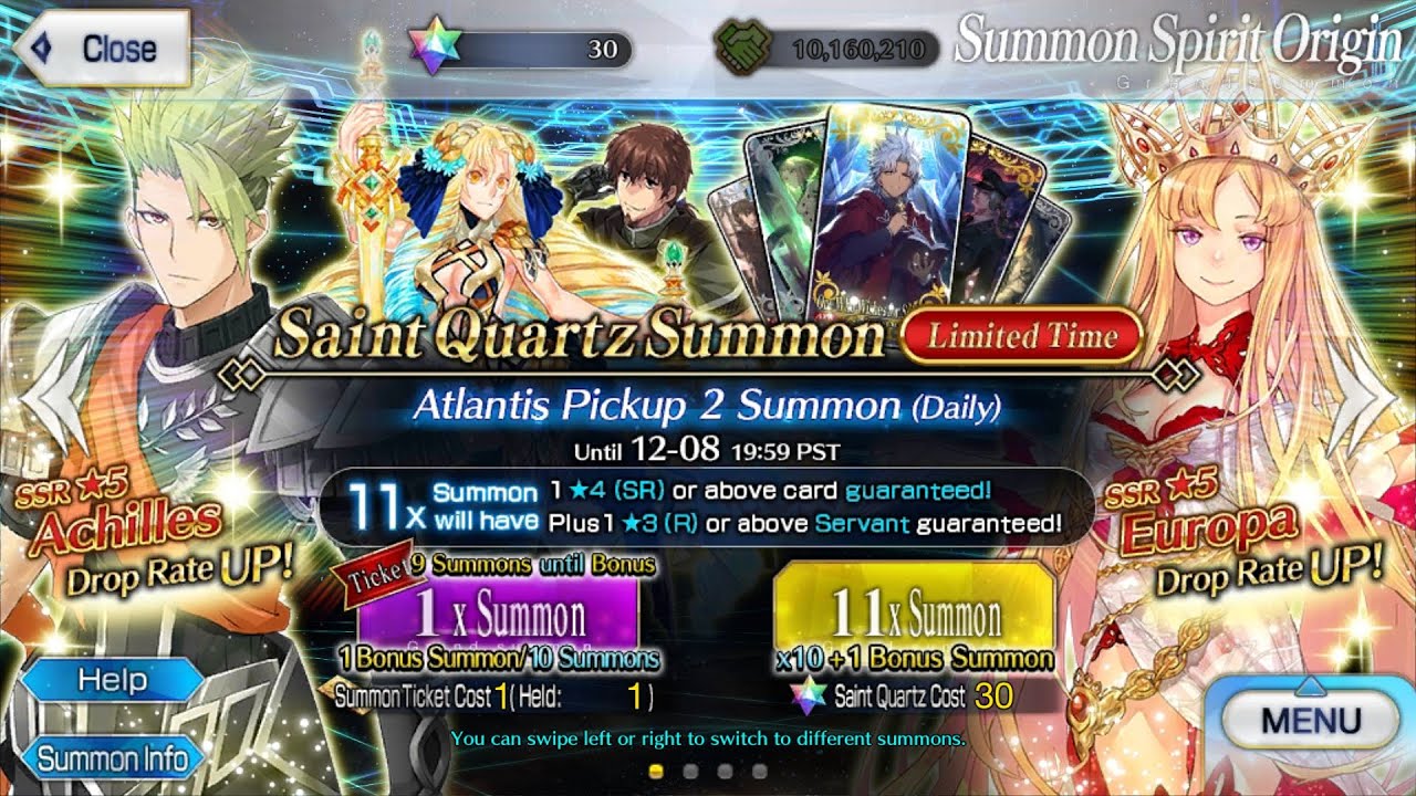 FGO Lostbelt 5 Atlantis Europa Rolls - YouTube