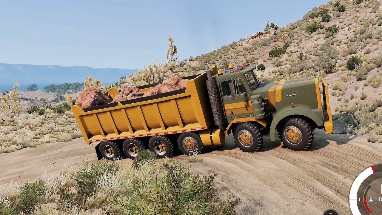 18 Tires Big Heavy Truck Gameplay BeamNG.drive - YouTube