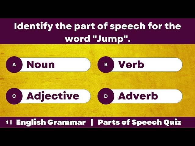 Parts Of Speech Test