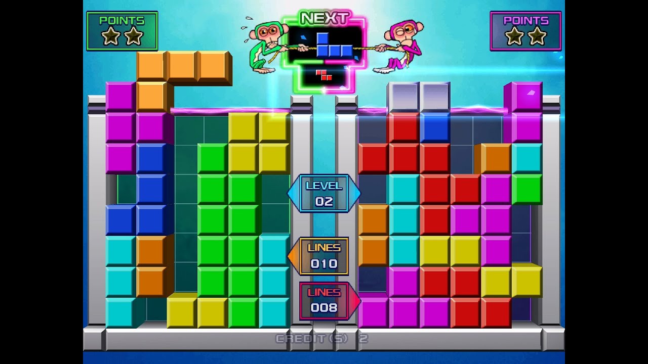 Tetris Giant arcade 2 player Co-op and VS mode 60fps - YouTube