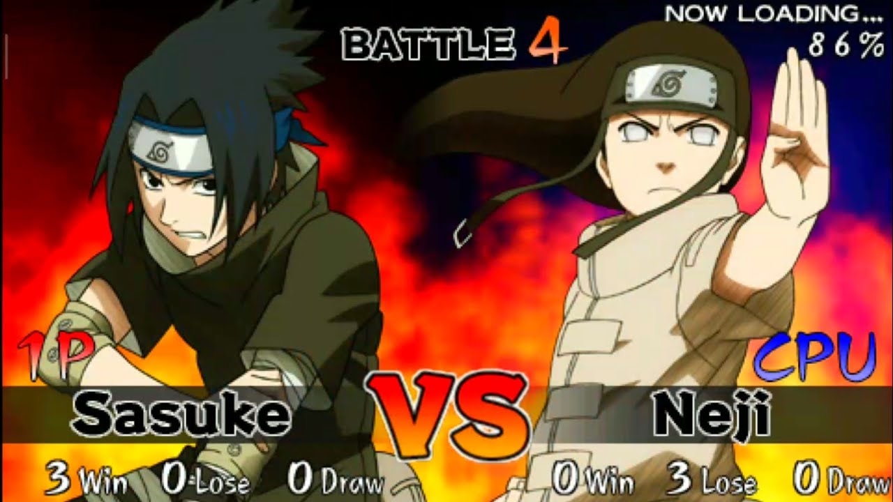 Sasuke VS Neji || Naruto Ultimate Ninja Heroes - YouTube