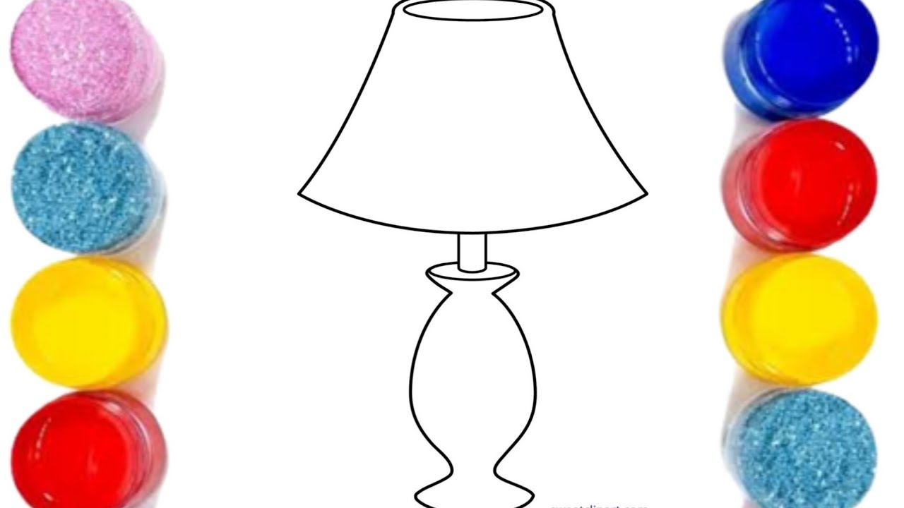 Lamp Coloring, Drawing and painting 🎨 for kids and toddlers | Easy ...