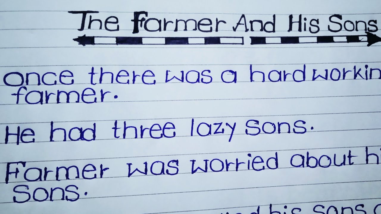 Farmer and his sons short Moral story | 10 lines story writing|10 lines ...
