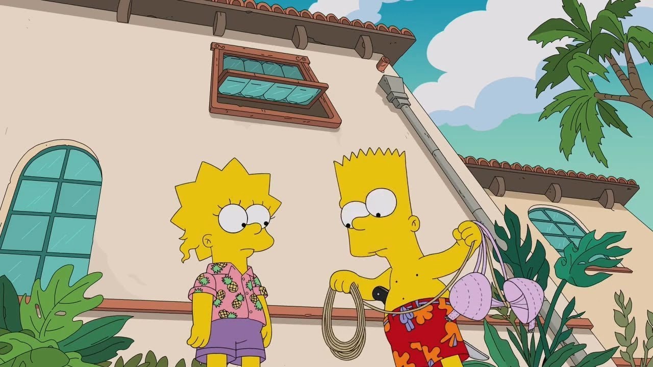 Bart And Lisa Trying To Find Out The Secret Of Milhouses Dad [the