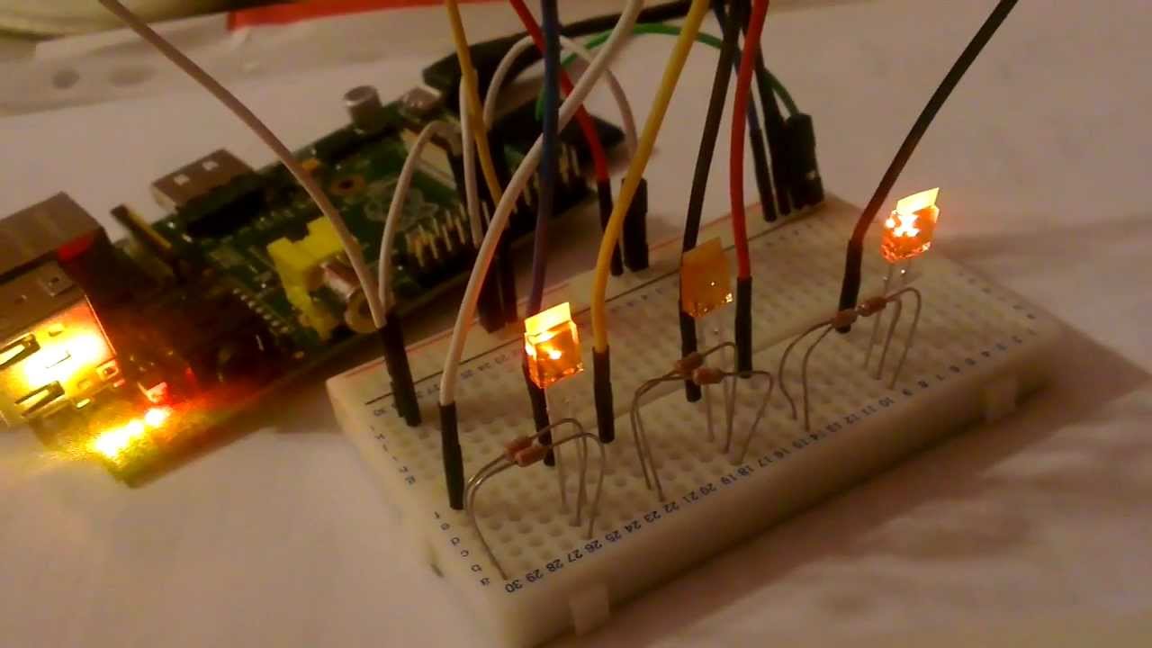 Raspberry Pi Counting In Binary On Breadboard With Python Using Gpio Ports Youtube