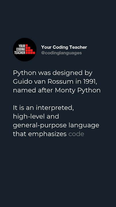 Python was designed by Guido van Rossum in 1991, named after Monty ...