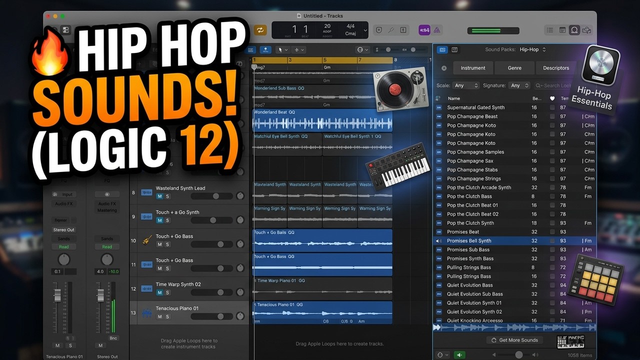LOGIC PRO 12 UPDATE - "HIP HOP ESSENTIALS" NEW SOUND PACK | BEAT MAKING ...