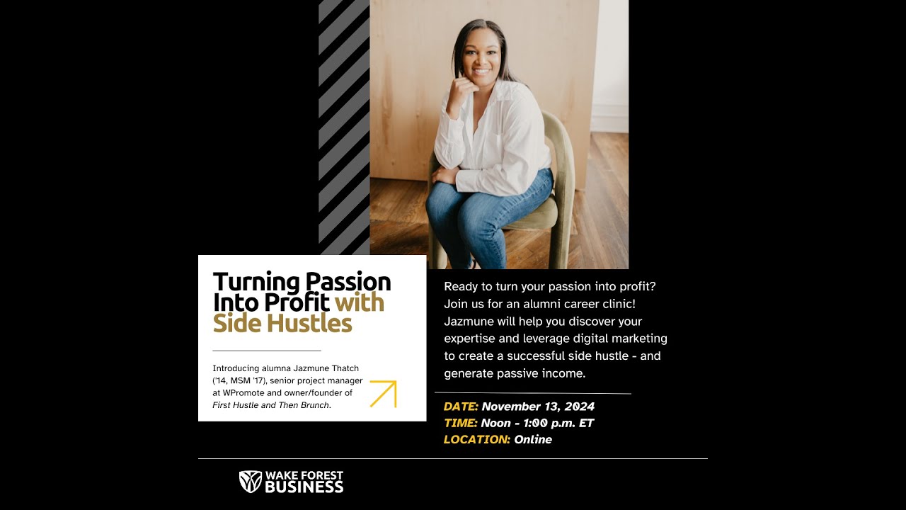 Career Clinic: Turning Passion Into Profit with Side Hustles - YouTube
