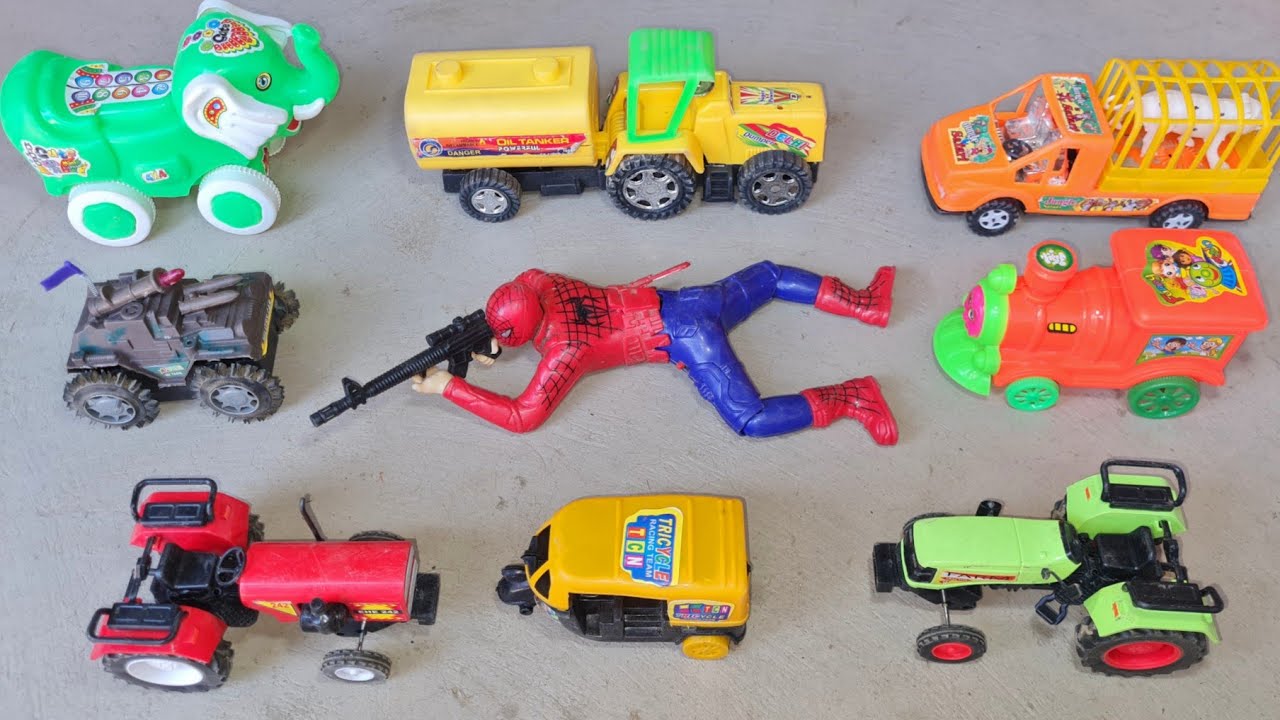 train jcb toy cartoon | toy helicopter ka video | crane, jcb, tractor ...