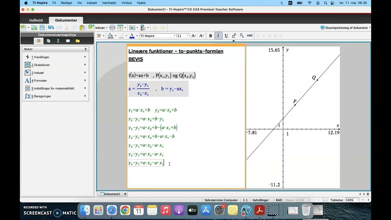 Lineære funktioner - 2-punkts-formlen - BEVIS - YouTube