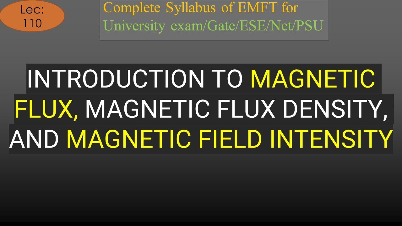 EMFT | Lec-110 | Introduction to Magnetic Flux, Magnetic Flux Density ...