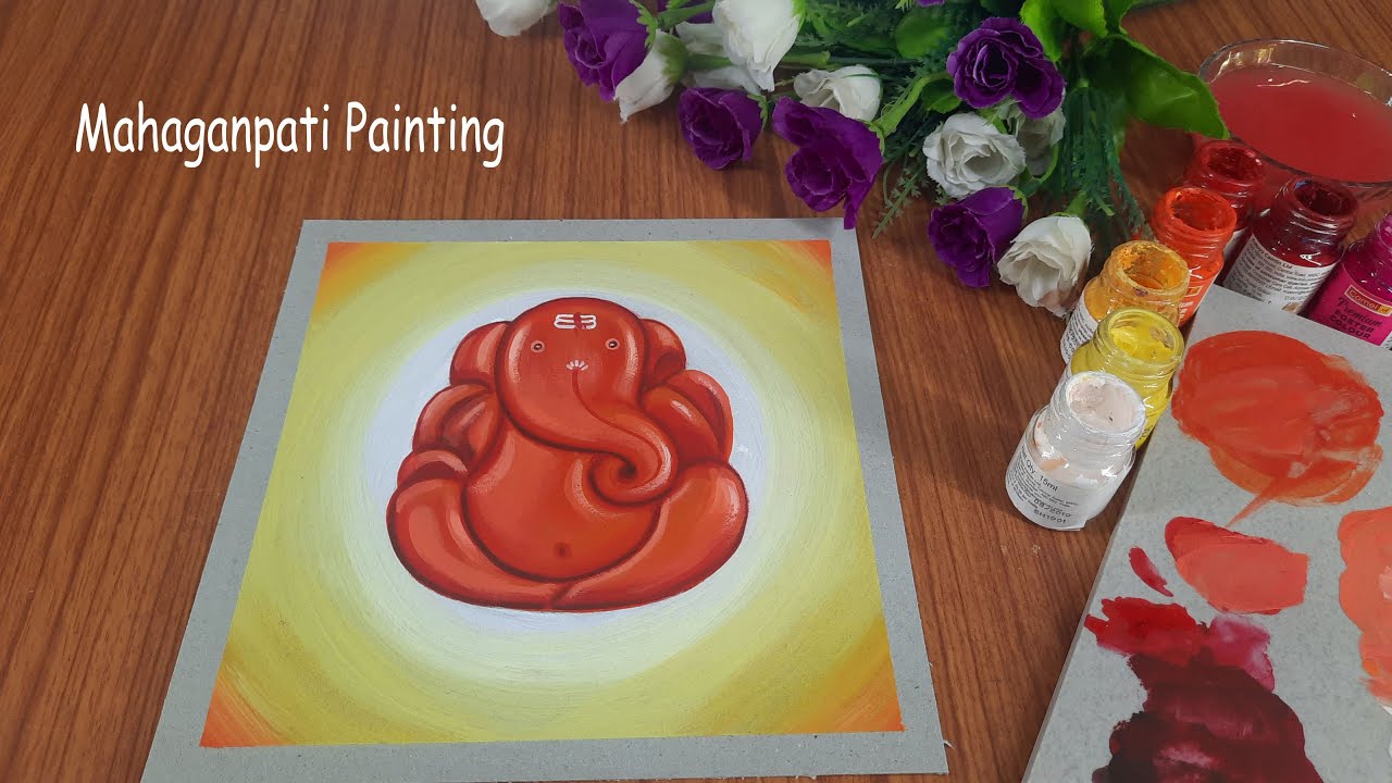 Ashtavinayak Ganpati Painting-8, Mahaganapati Drawing, अष्टविनायक ...
