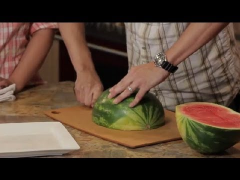 How to Quarter a Watermelon : Using Watermelon in the Kitchen - YouTube