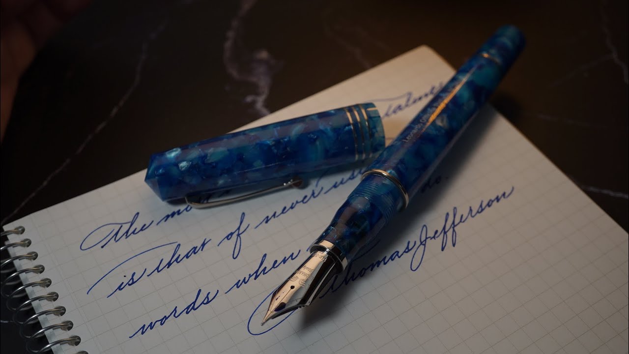 Leonardo Momento Zero Grande Marina Blue Writing Sample | Fountain Pen ...