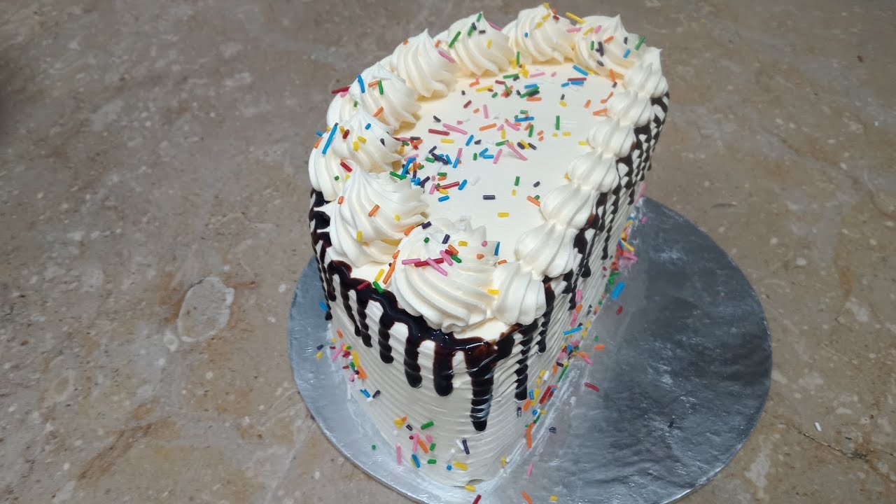 fresh cream cake |half cake #cakemaking #half kg cake #half cake - YouTube