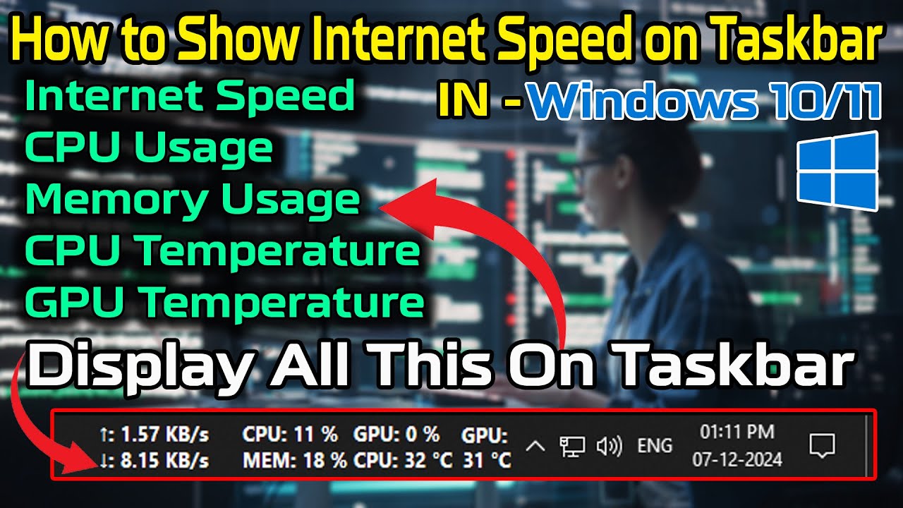 How to Show Internet Speed on Taskbar in Windows 10/11 - YouTube