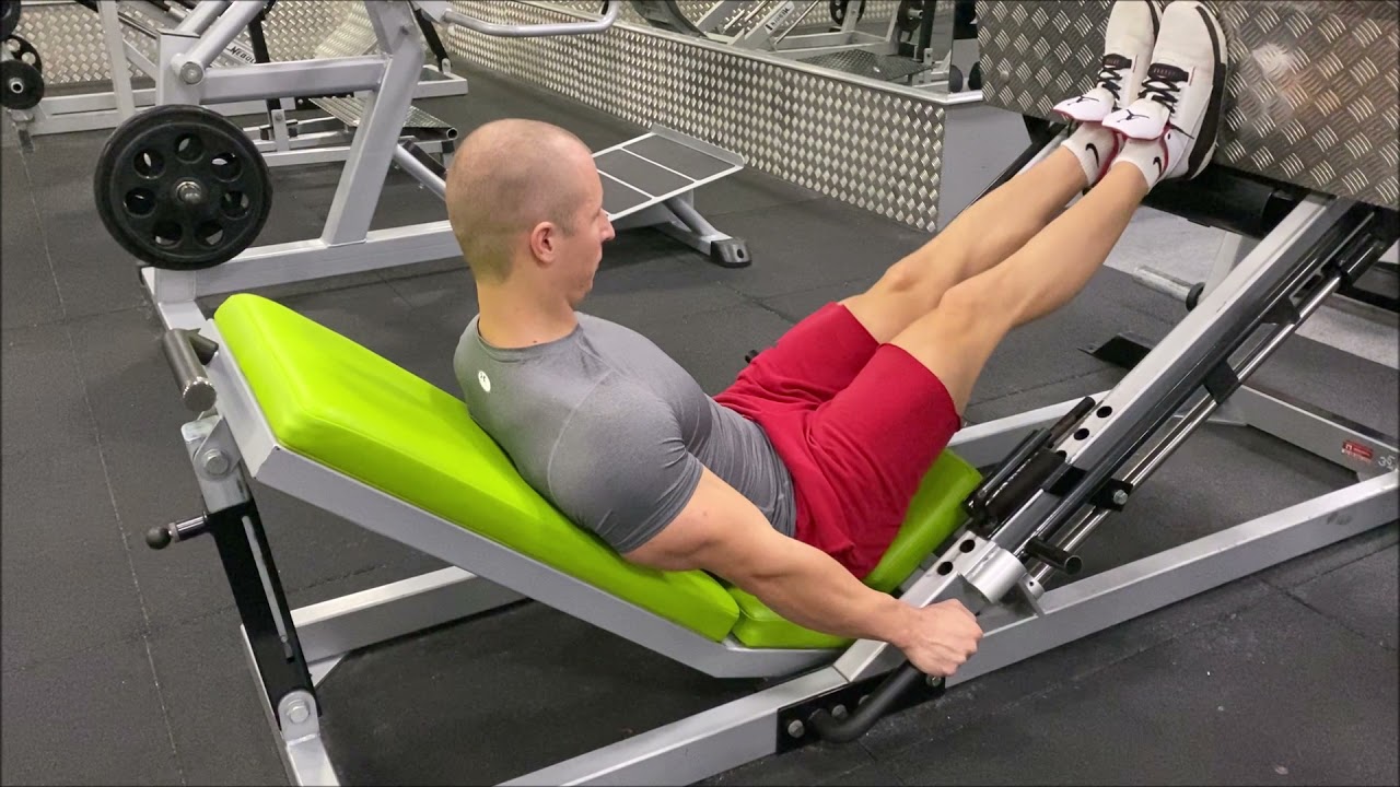 How to Narrow Stance Low platform Leg Press - YouTube