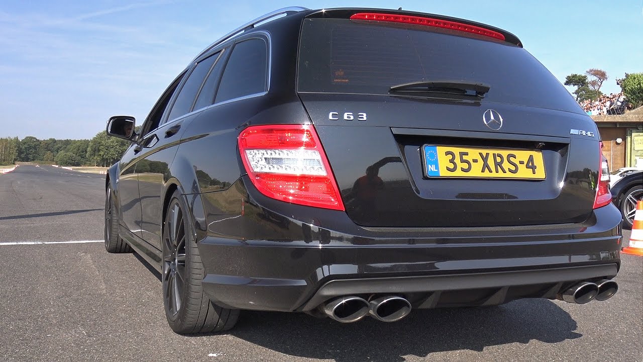 Mercedes-Benz C63 AMG w/ iPE Exhaust DRAG RACING! - YouTube