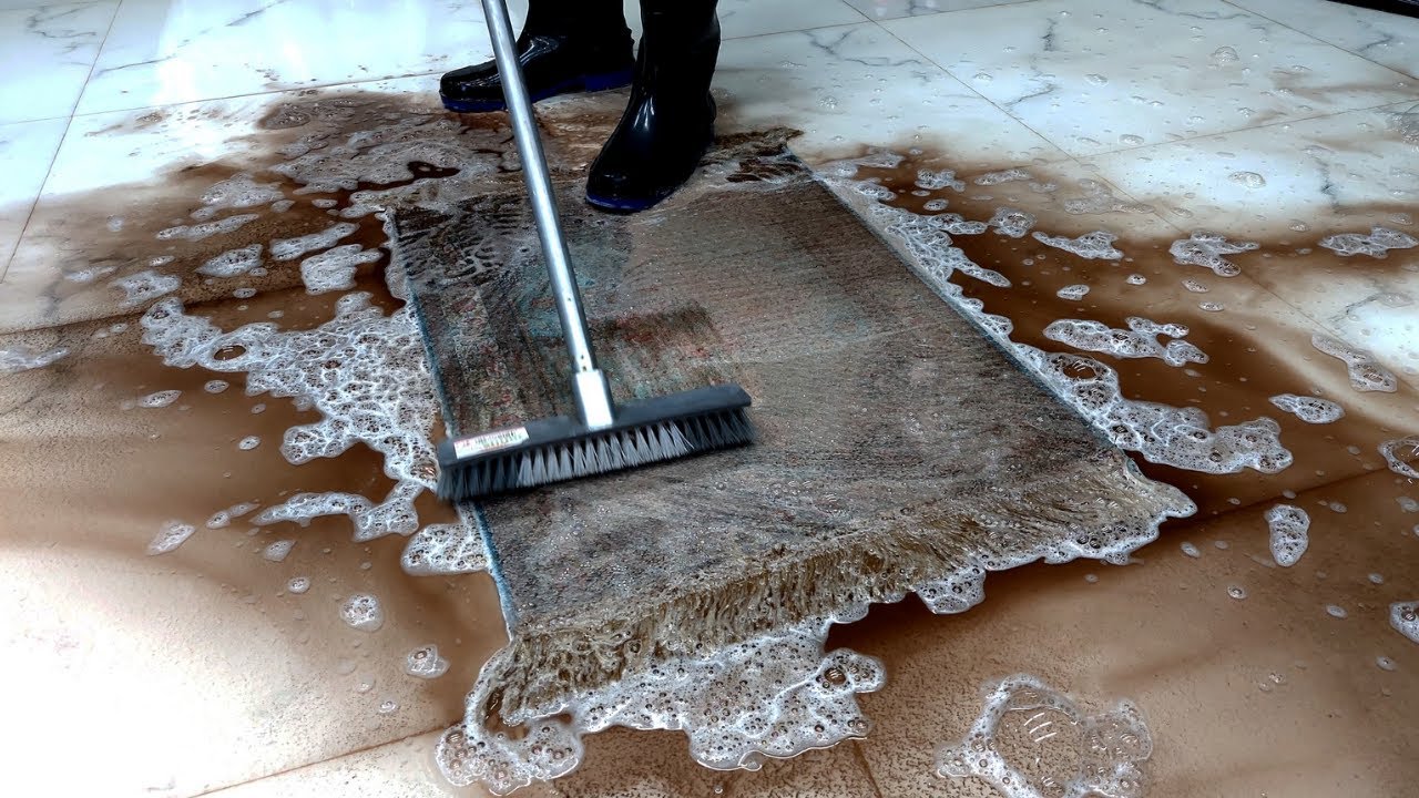 Washing an Extremely Soiled Rug from the Dark Cave |satisfying ASMR ...