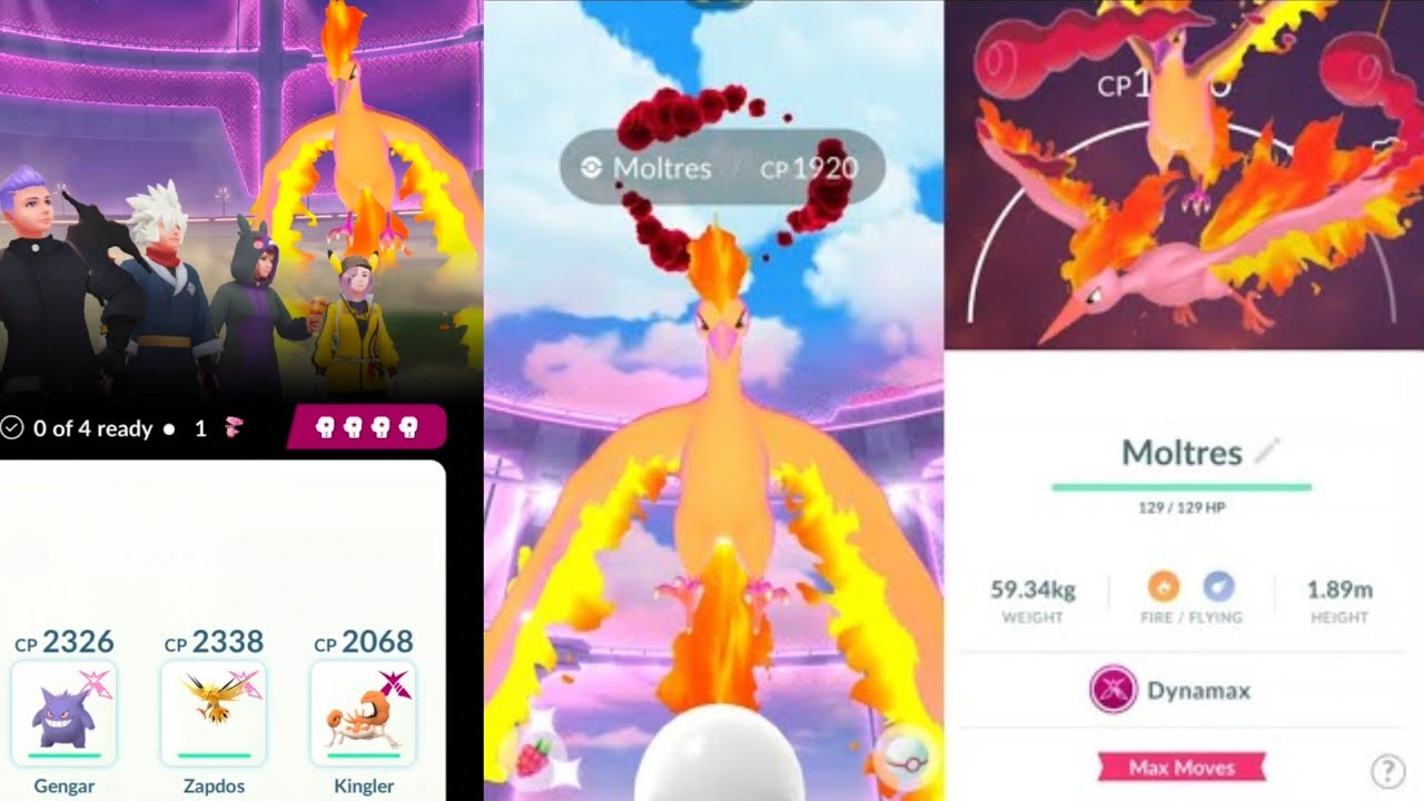 First Ever Dynamax Moltres Raid in #pokemongo - YouTube