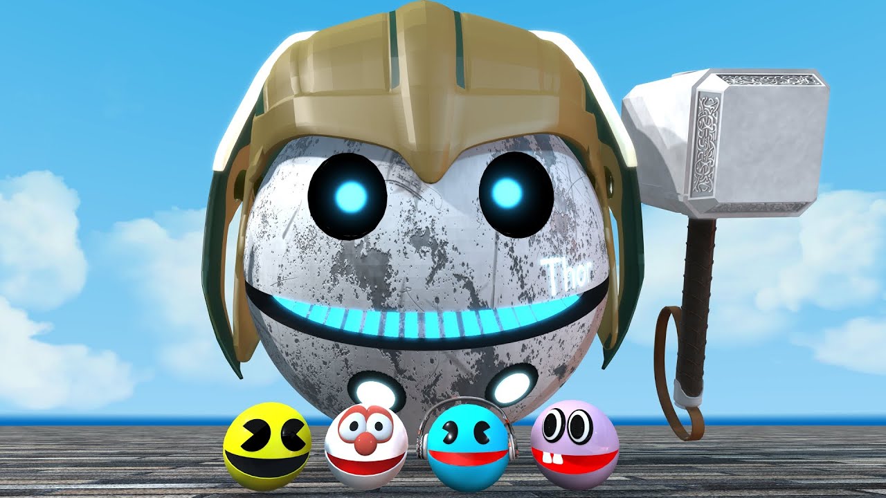 Pacman vs Monsters Compilation | Pacman & Mecha Dog & Droid Pacman vs ...