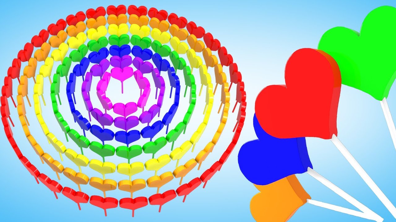 Learn 3D Heart Shape for Preschool Kids Learn Colors for Toddlers ...