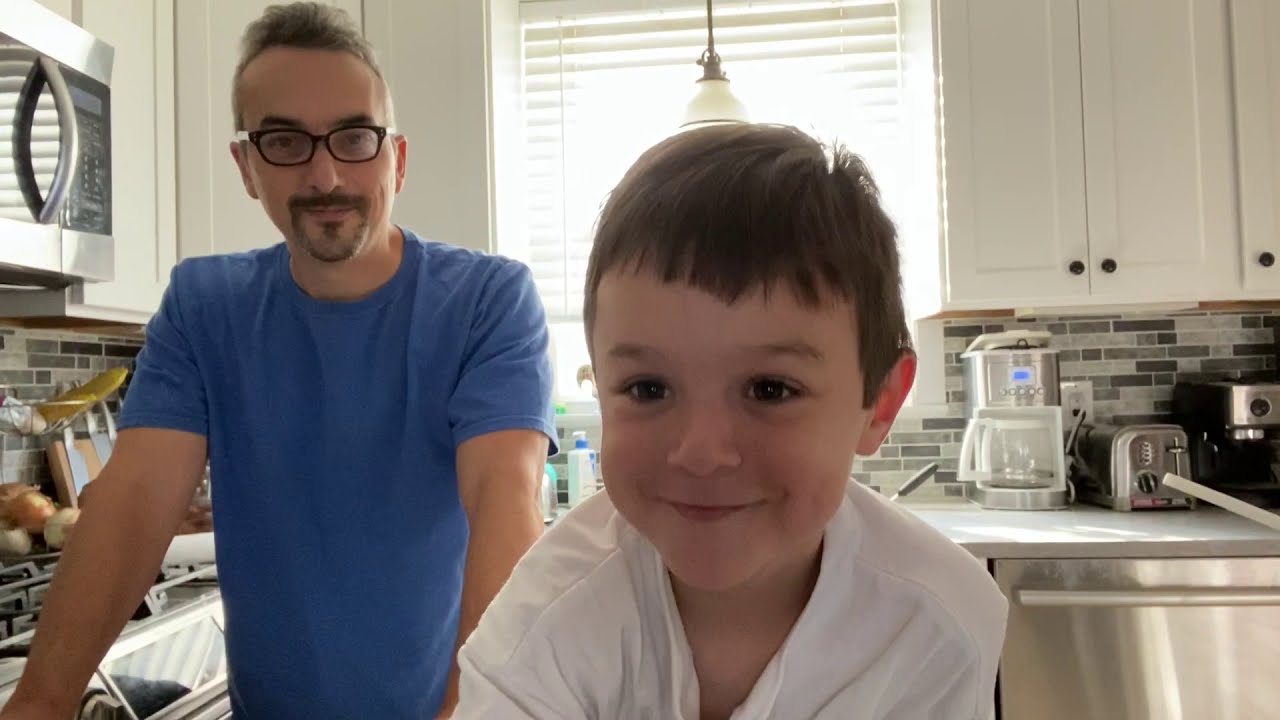 Chef Ollie and Dad Cook - Hash Brown Sandwich with Cheese - YouTube