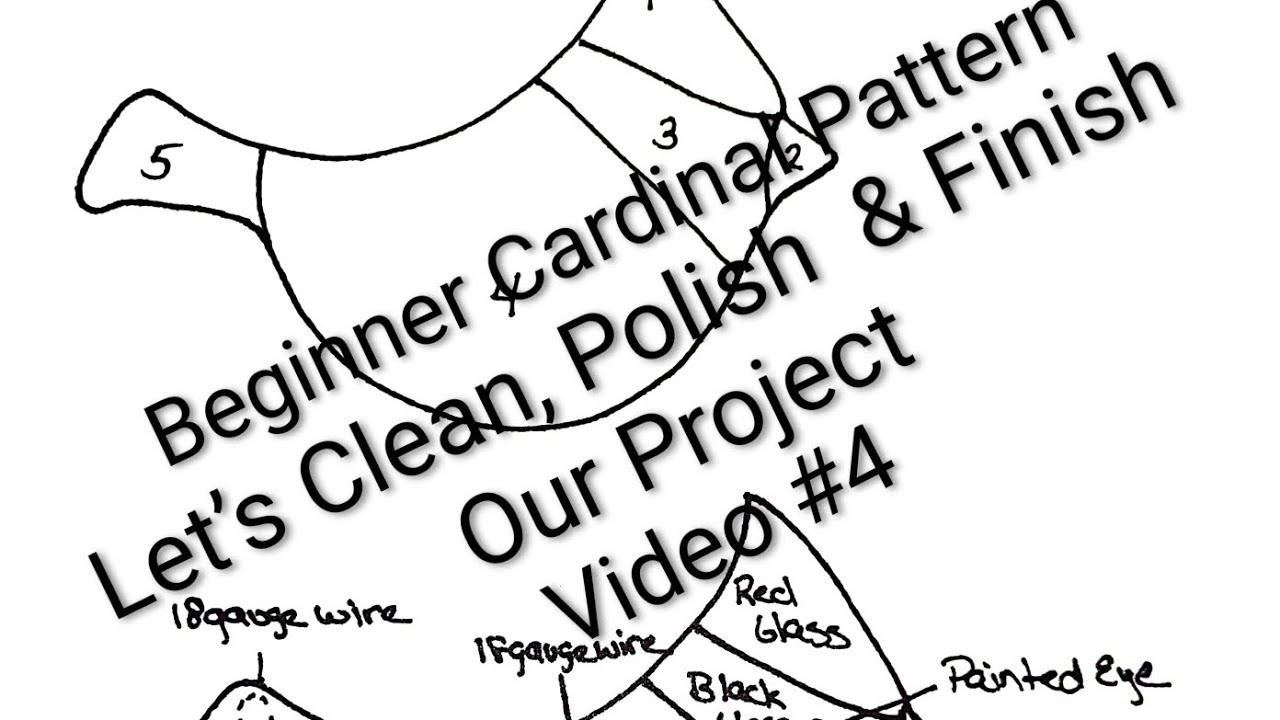 Beginner Cardinal Stained Glass Pattern - Clean, Polish & Finish Our ...