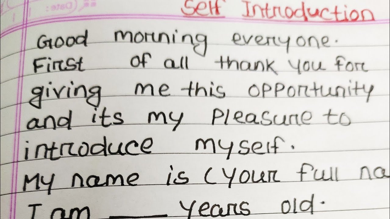 Self Introduction in English|How To Introduce Yourself In School ...