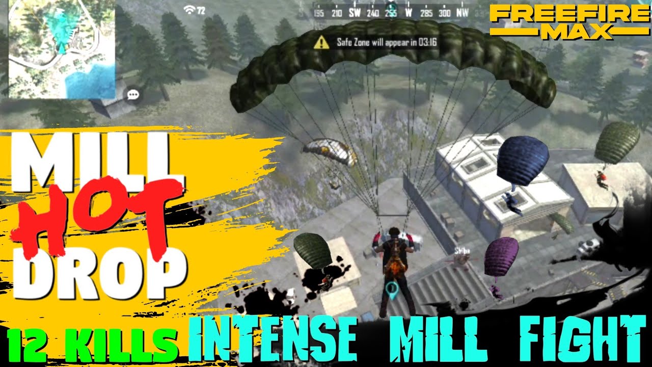 MILL HOT DROP.12 KILL! INTENSE MILL FIGHT!GARENA FREEFIRE - YouTube