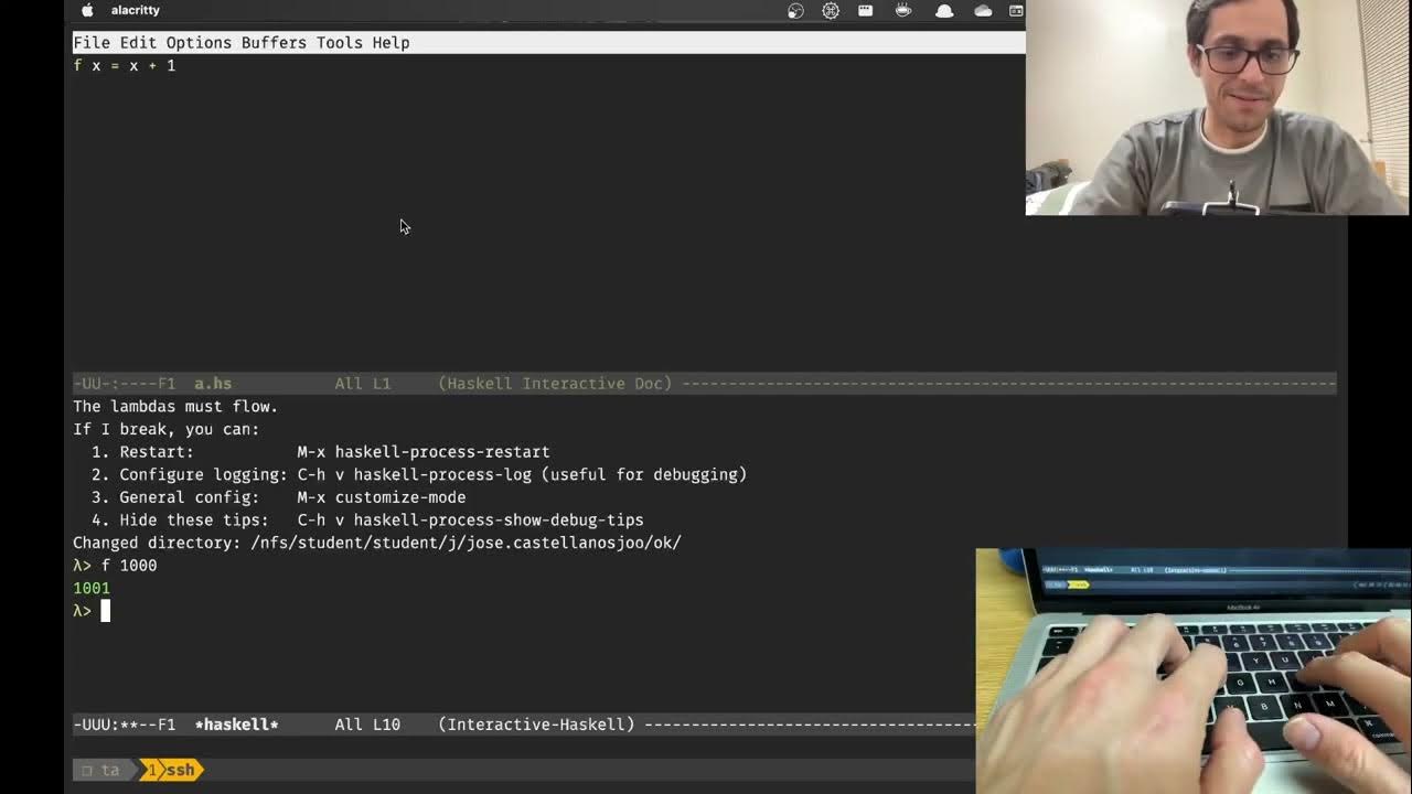 Haskell workflow using Emacs and SSH for CS 357 - YouTube