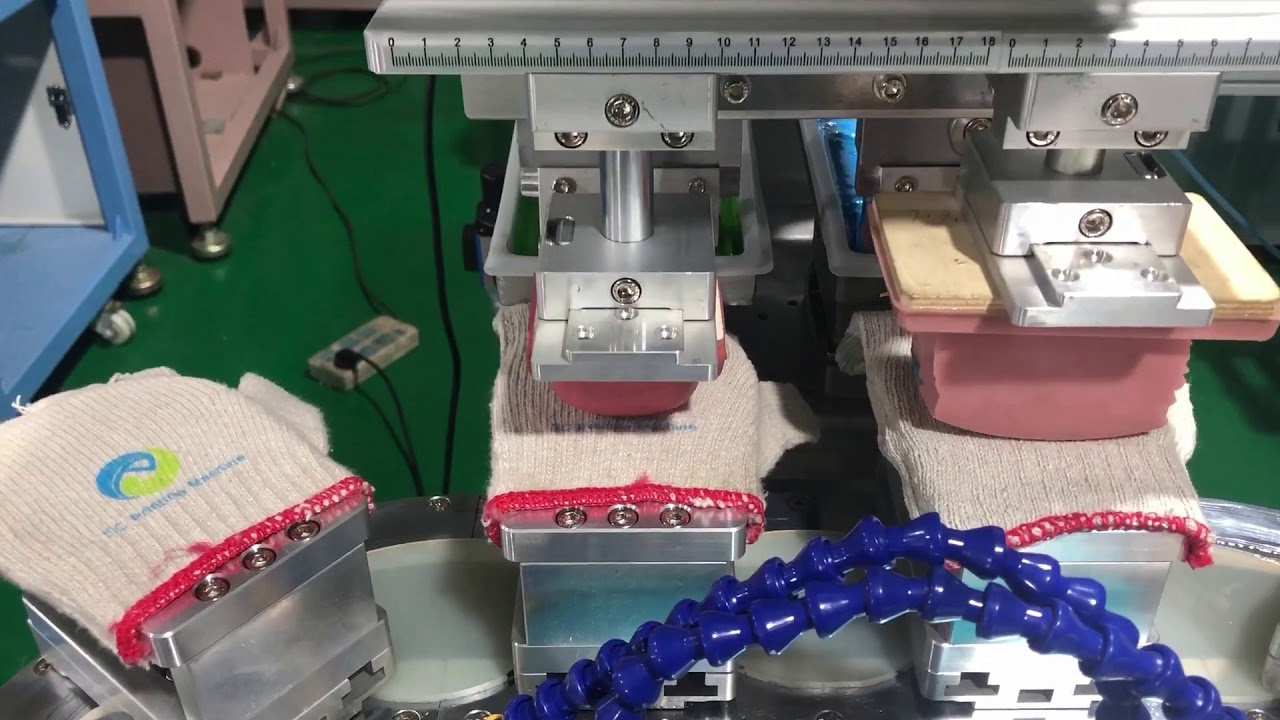Automatic Gloves Pad Printing Machine - YouTube