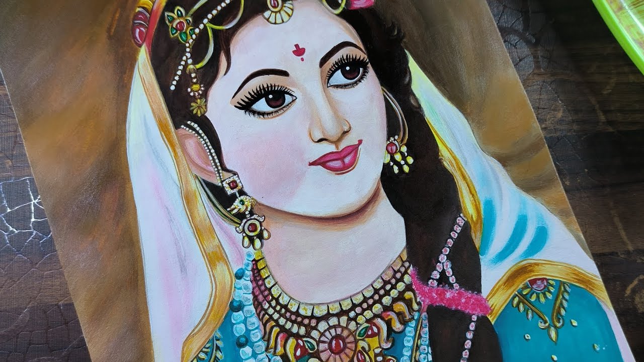 🥰Radha Rani Easy Drawing with Acrylic Colours @makhdoomart Radha Rani ...