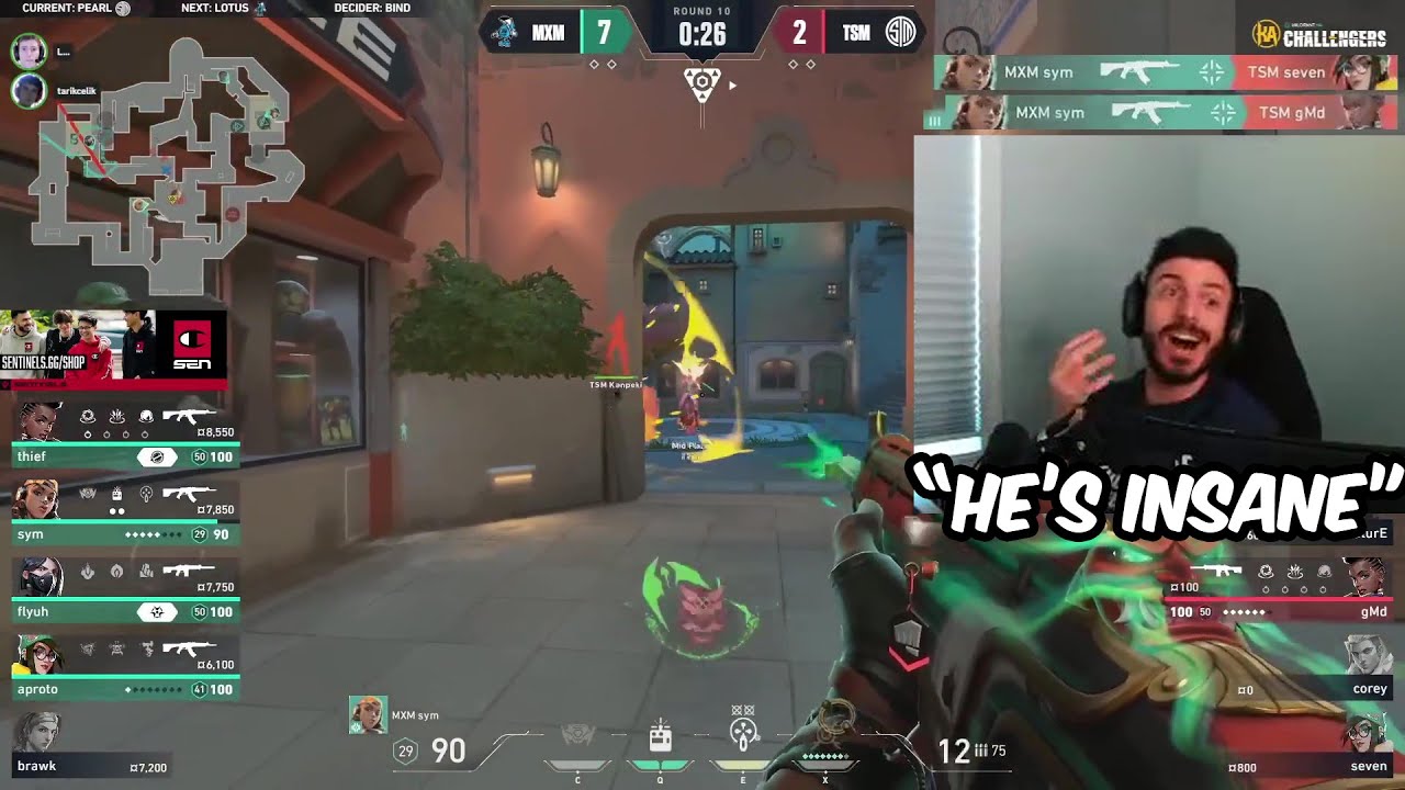 SEN Tarik REACTS To MXM Sym FILTHY SHOTS In VCT Challengers - YouTube