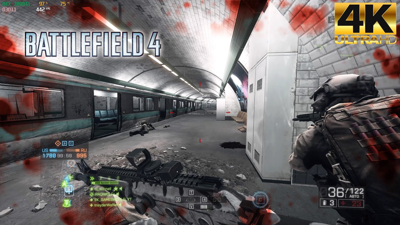 Battlefield 4 Operation Metro 2014 - Conquest Gameplay 4K60FPS - YouTube