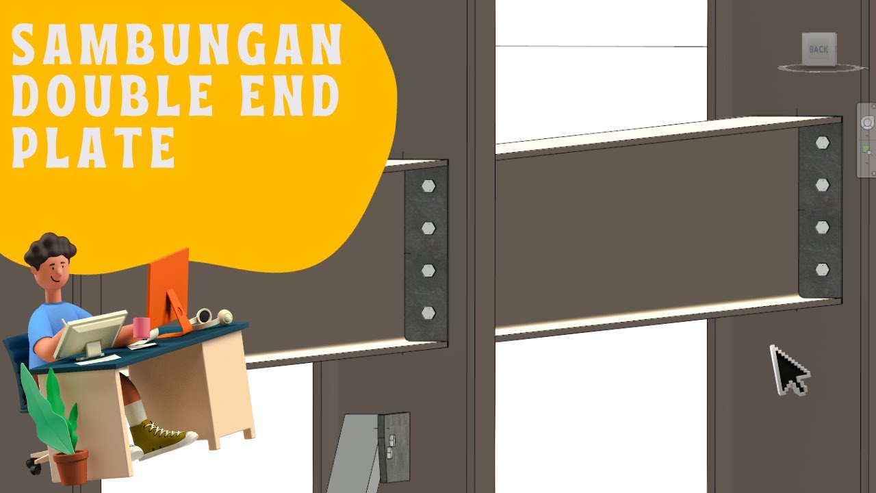sambungan double end plate di revit - YouTube