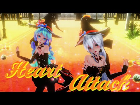≡MMD≡ Miku x Haku - Heart Attack / AOA [4KUHD60FPS][Eng sub] Happy HALLOWEEN